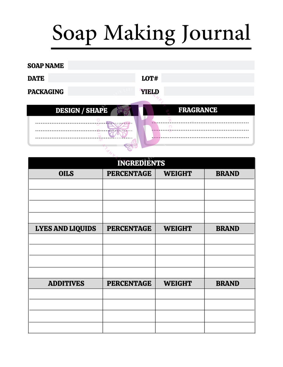 Soap Making Journal – ButtahFly Skin Co